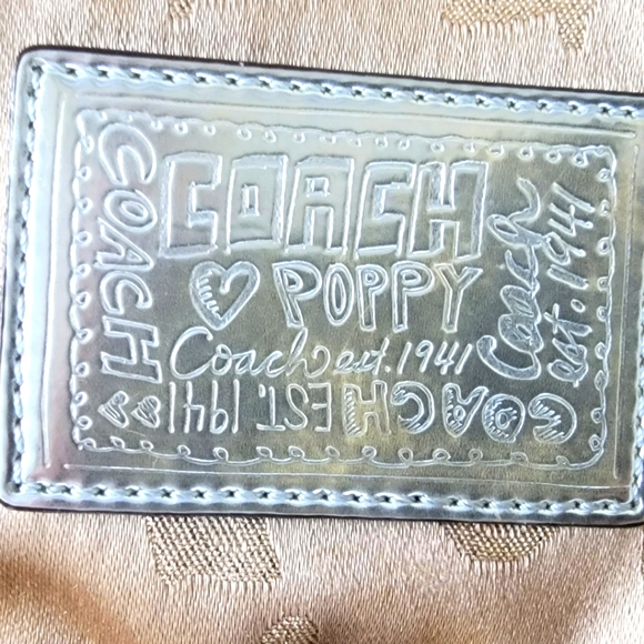 Coach | Bags | Authentic Coach Poppy Gold Leather Gold Sparkle Jacquard ...